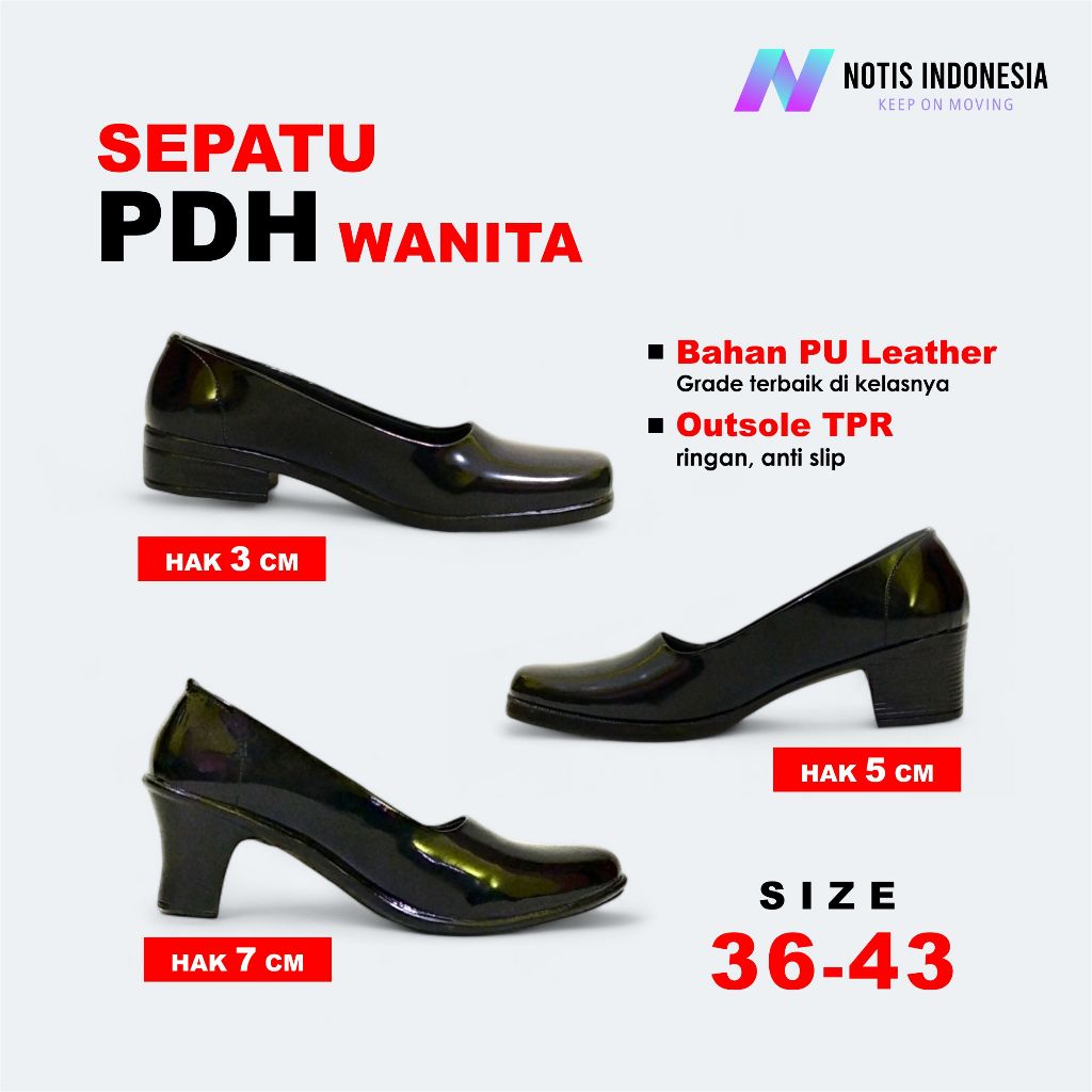 Jual SEPATU PANTOFEL WANITA SEPATU DINAS PDH PDU POLWAN UPACARA ...
