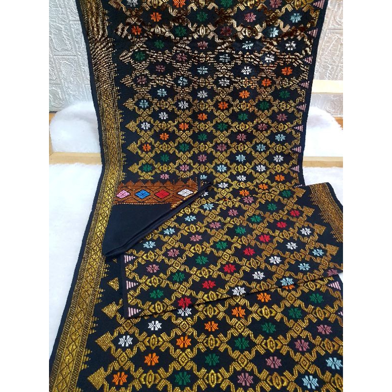 Jual KAIN TENUN SONGKET ASLI LOMBOK MOTIF LEPANG | Shopee Indonesia
