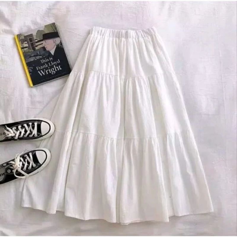 Jual Bawahan wanita ROK SUSUN MAT CRINGKLE Airplow PREMIUM/ROC SKIRT ...
