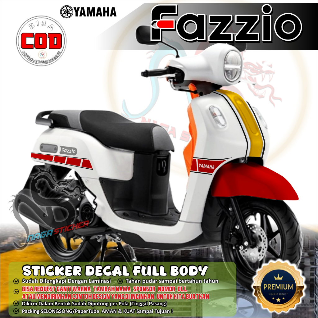 Jual Bisa COD Decal Sticker FullBody Yamaha Fazzio 60th WordlGp Annive ...