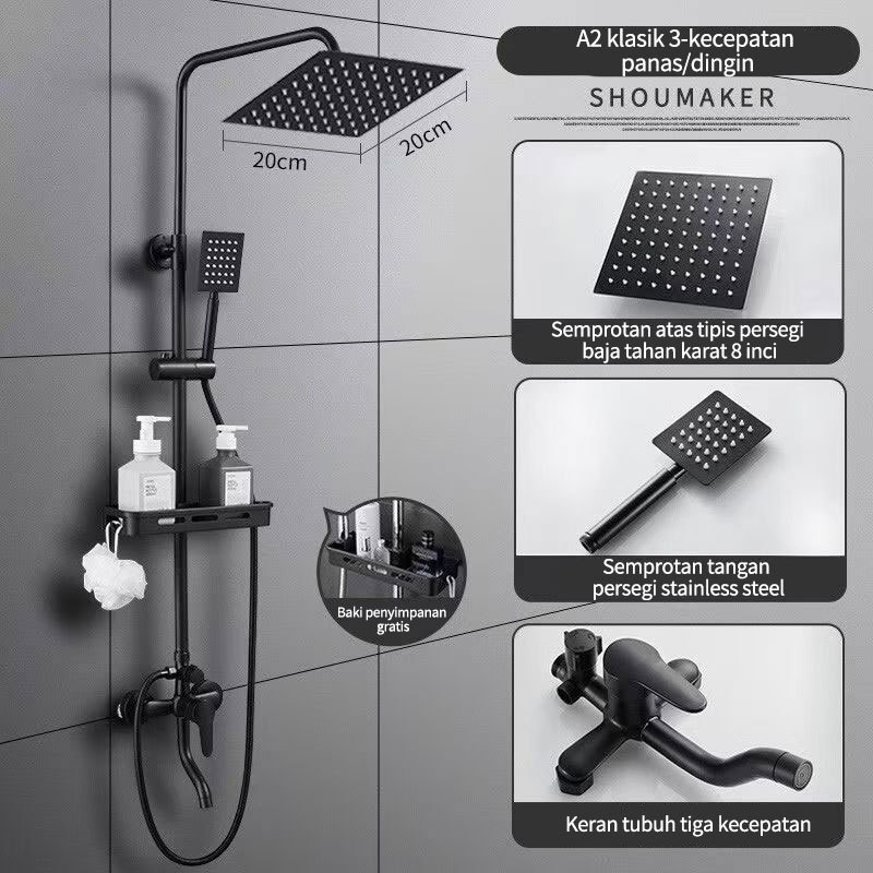 Jual SUS 304 Shower Set Shower Kamar Mandi Rain Shower Perak Dengan ...