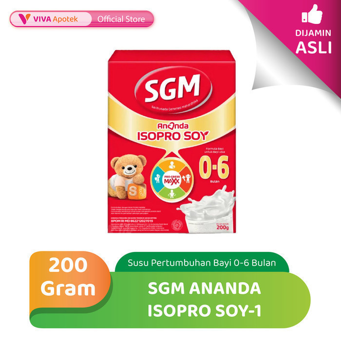 Jual SGM Ananda Isopro Soy 1 Susu Formula Bayi 0-6 Bulan (200 Gram ...