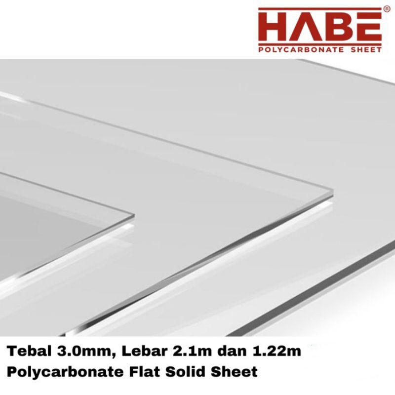 Jual Atap polycarbonate HABE Flat Solid Sheet 3mm | Shopee Indonesia