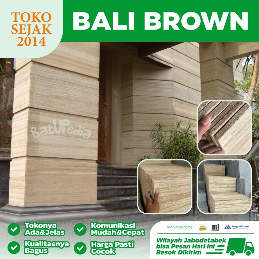Jual Batu Alam Dinding Bali Brown Motif Seperti Marmer Khusus Untuk ...