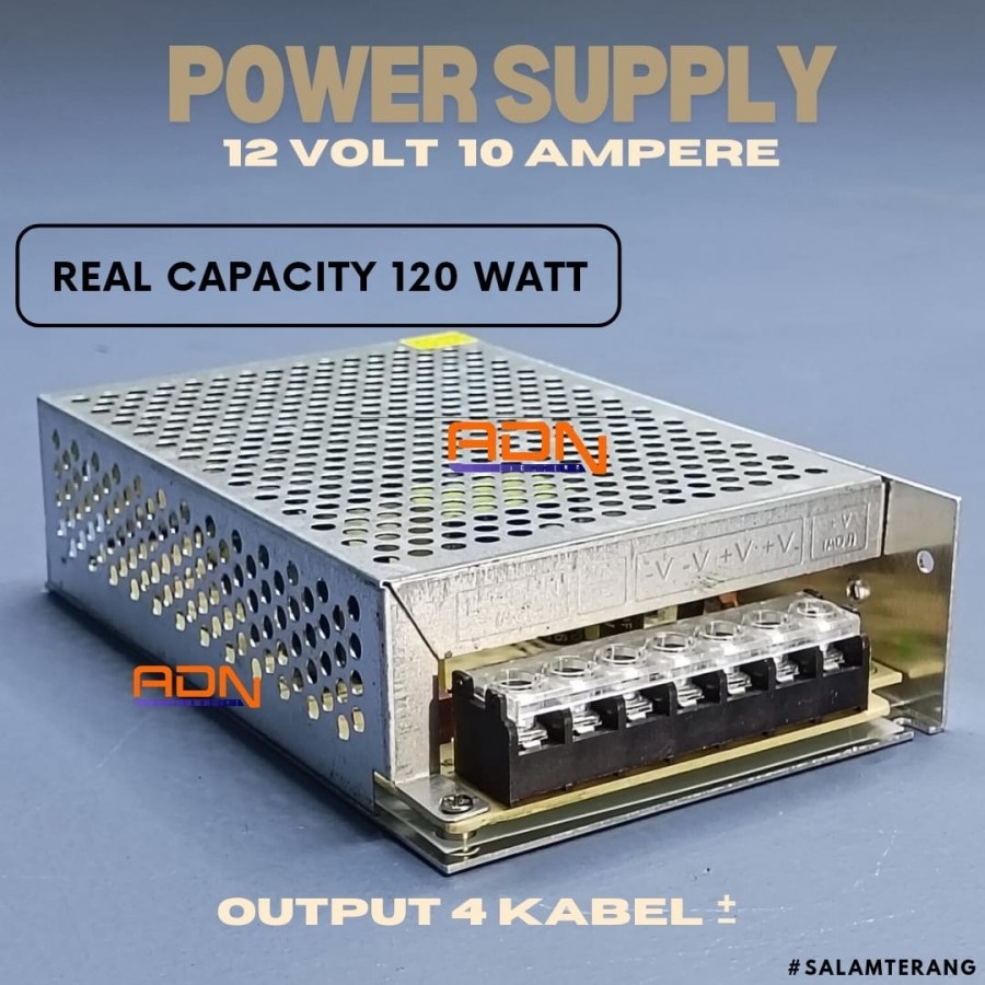 Jual ADAPTOR PSU POWER SUPLY 12V 10A 120Watt REAL CAPACITY By ADN ...