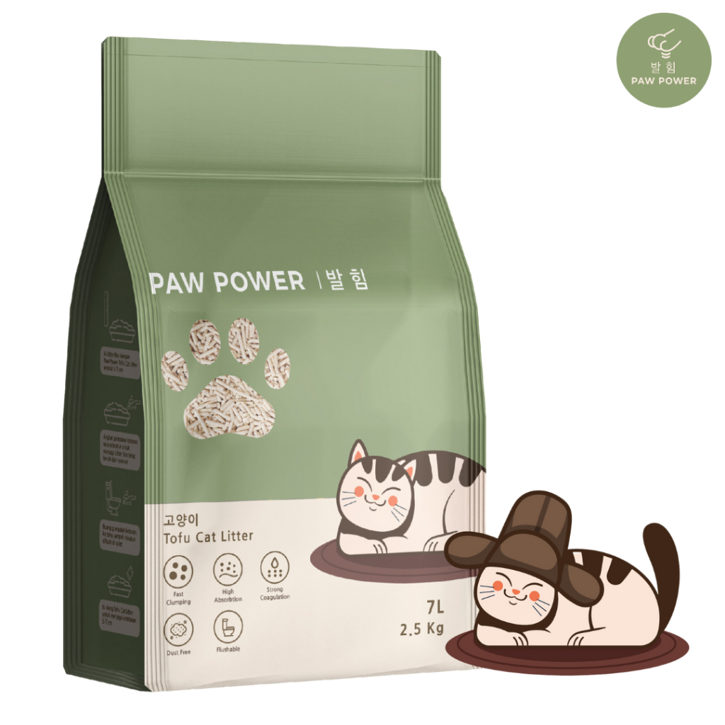 Jual PAW POWER Tofu Cat Litter Fast Clumping 7L - Pasir Kucing Gumpal ...