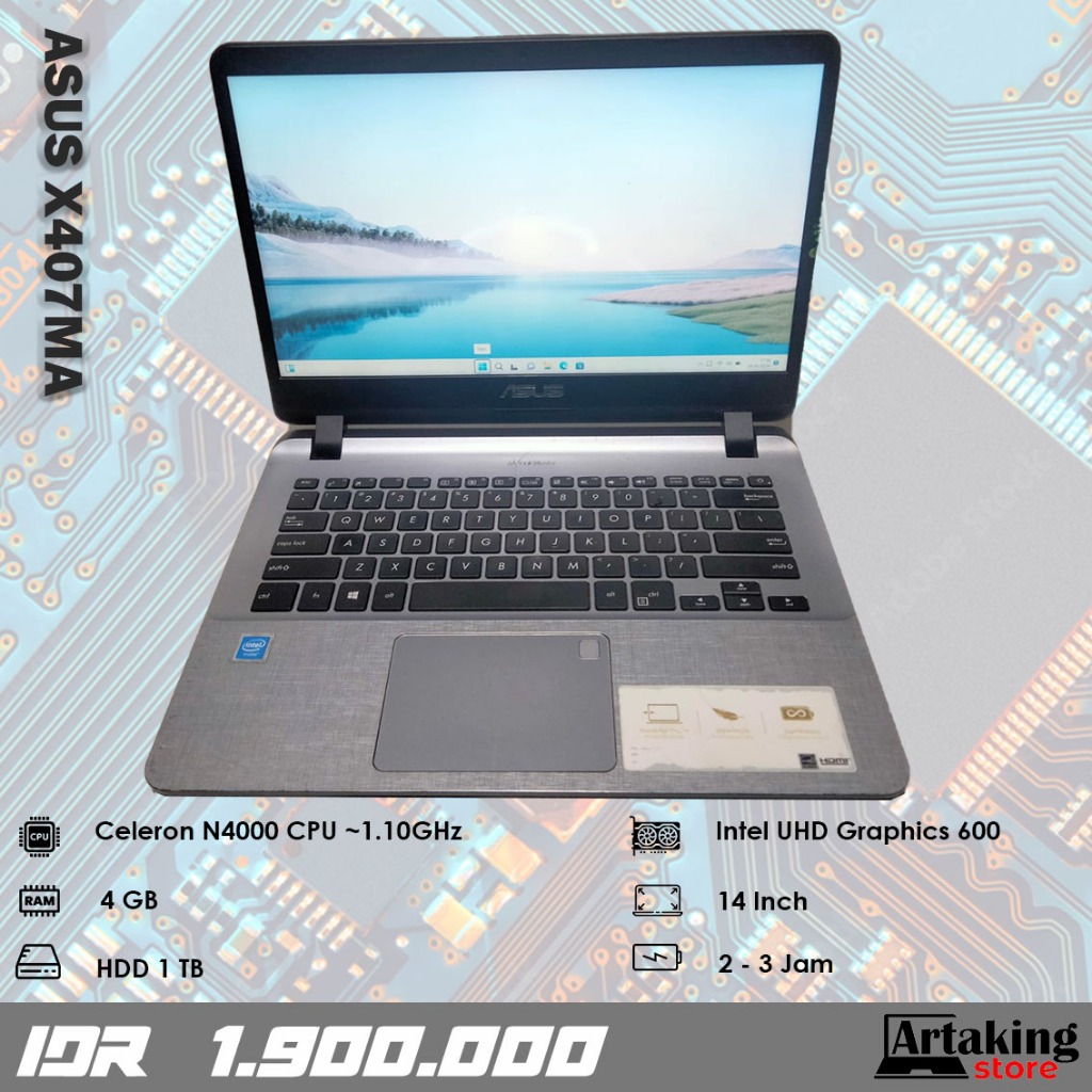Jual Asus X407MA - Celeron N4000 - Ram 4 GB - Normal Siap Pakai ...