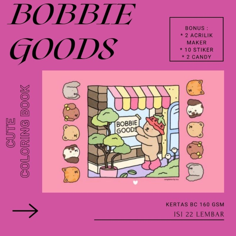 Jual (32 lmb) Buku Mewarnai lucu Bobbie Goods cute comfy coloring book ...