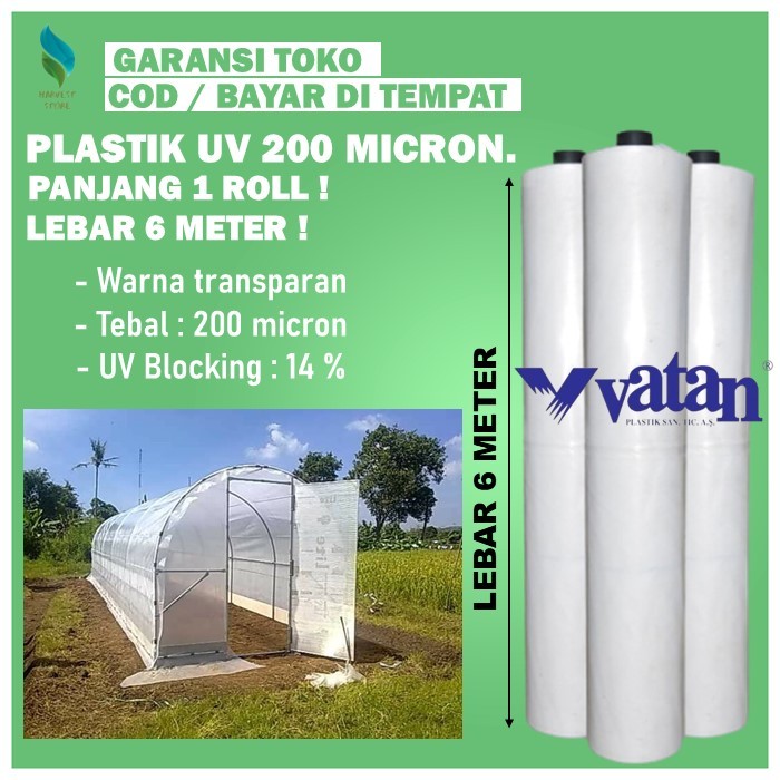 Jual Plastik UV Hidroponik 1 Roll Lebar 6 Meter 200 Micron Plastik UV ...