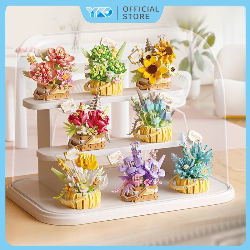 Jual YKO Balok Bunga Buku Pot Bunga Nano Block Rakitan Bangunan Bricks ...