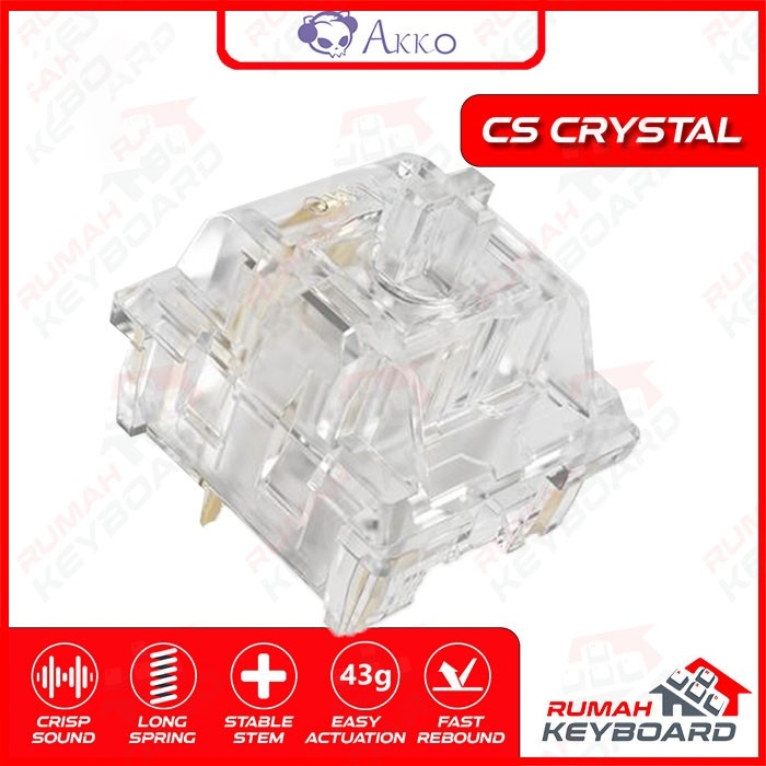 Jual AKKO - CS - Crystal - Switch - 3 PIN - 43g - PCB Mount - Linear ...