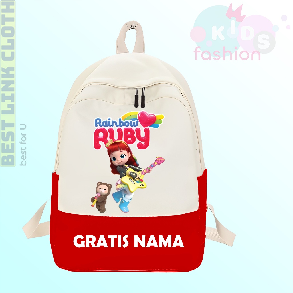 Jual Tas Anak Sekolah TK SD PAUD Costum Rainbow Ruby Play Guitar With Choco Free Nama | Shopee ...