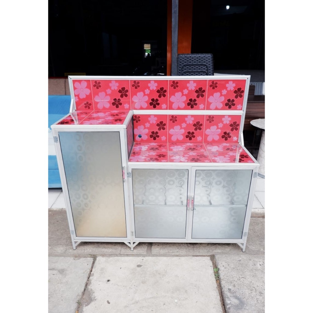 Jual Rak Kompor Aluminium Keramik 3 Pintu Undakan | Shopee Indonesia