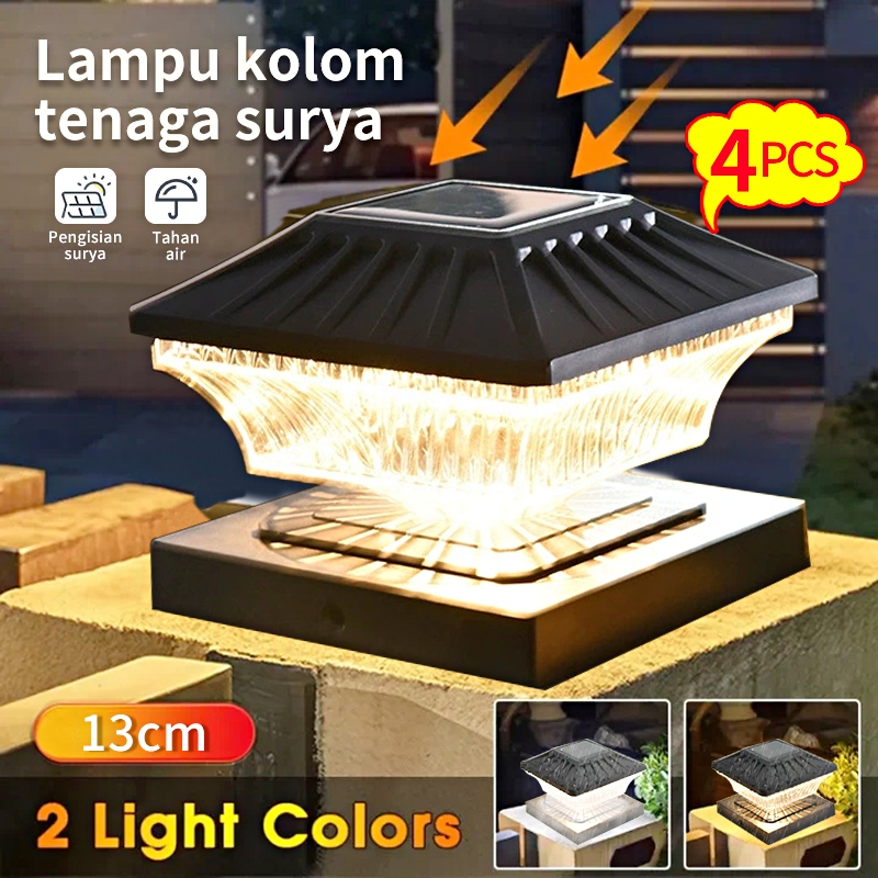 Jual 4PCS Lampu Pilar LED Tenaga Surya Lampu Tiang Luar Ruangan Lampu ...