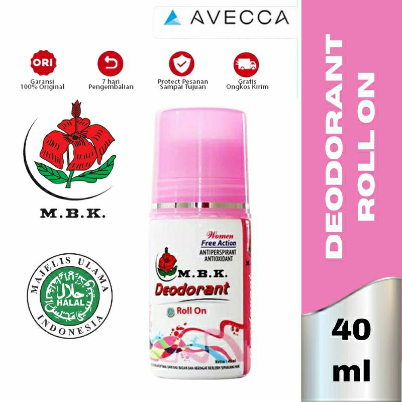 Jual MBK Deodorant Roll On | 40 ml | Pink | Penghilang Bau Badan | Shopee Indonesia