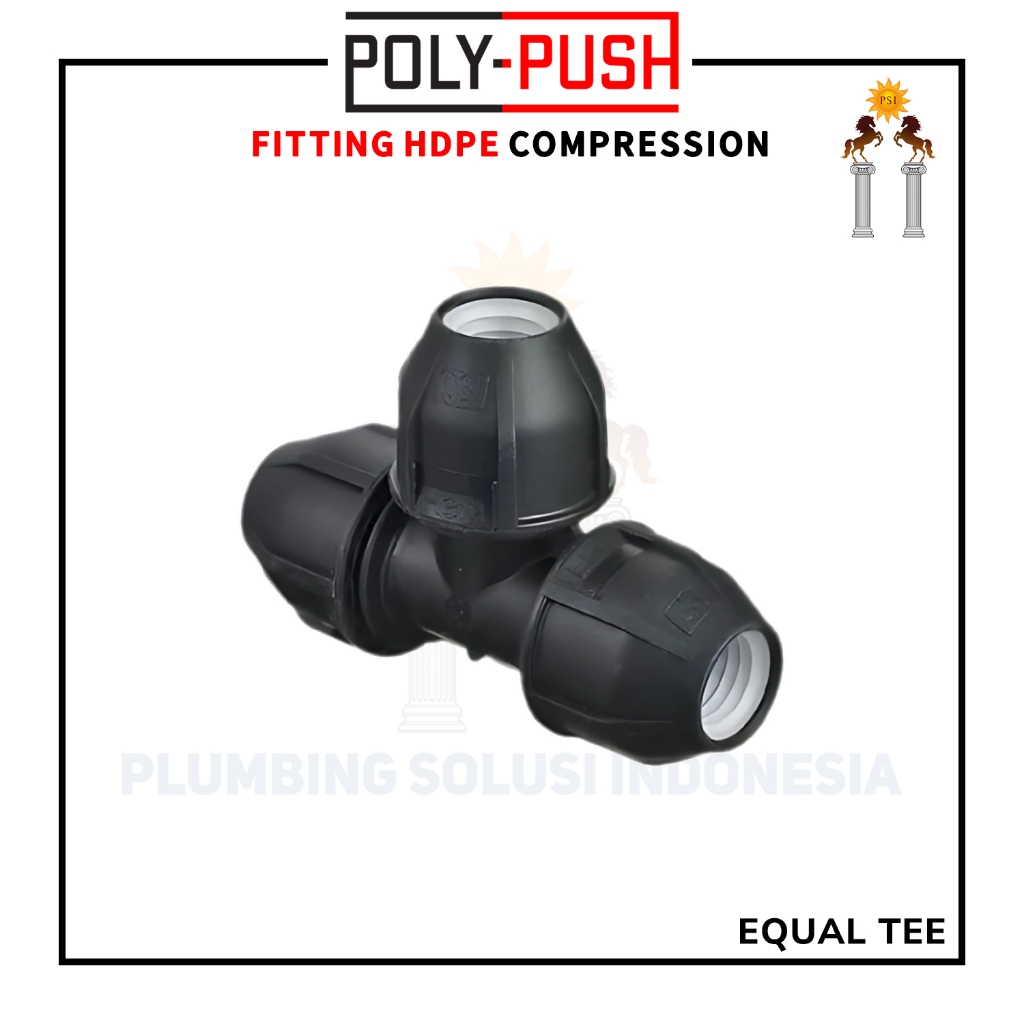 Jual Poly Push Equal Tee 3 Inch / 90 mm Fitting HDPE Compression ...
