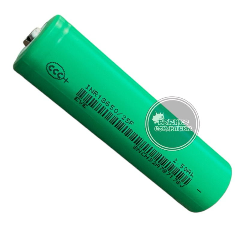 Jual BATTERY CELL 18650 EVE 3.7V 2500MAH 25P HIGH DRAIN DISCHARGING AMPERE 30A BUTTON TOP ...