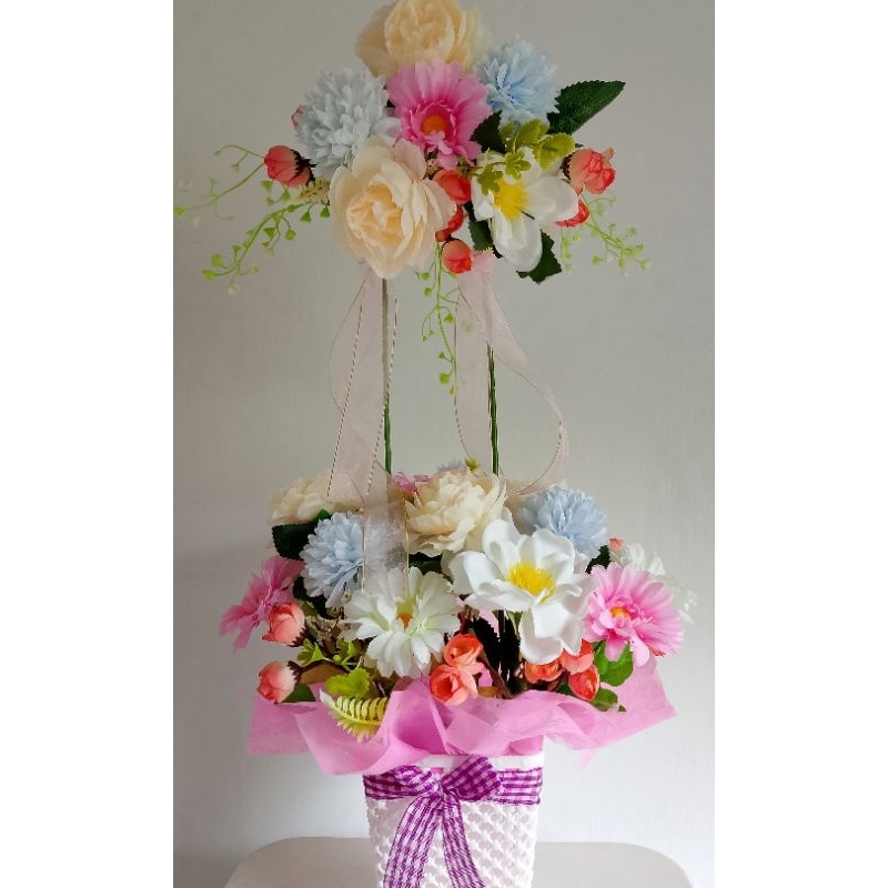 Jual Karangan Bunga Centerpiece 2 bucket Atas Bawah | Shopee Indonesia