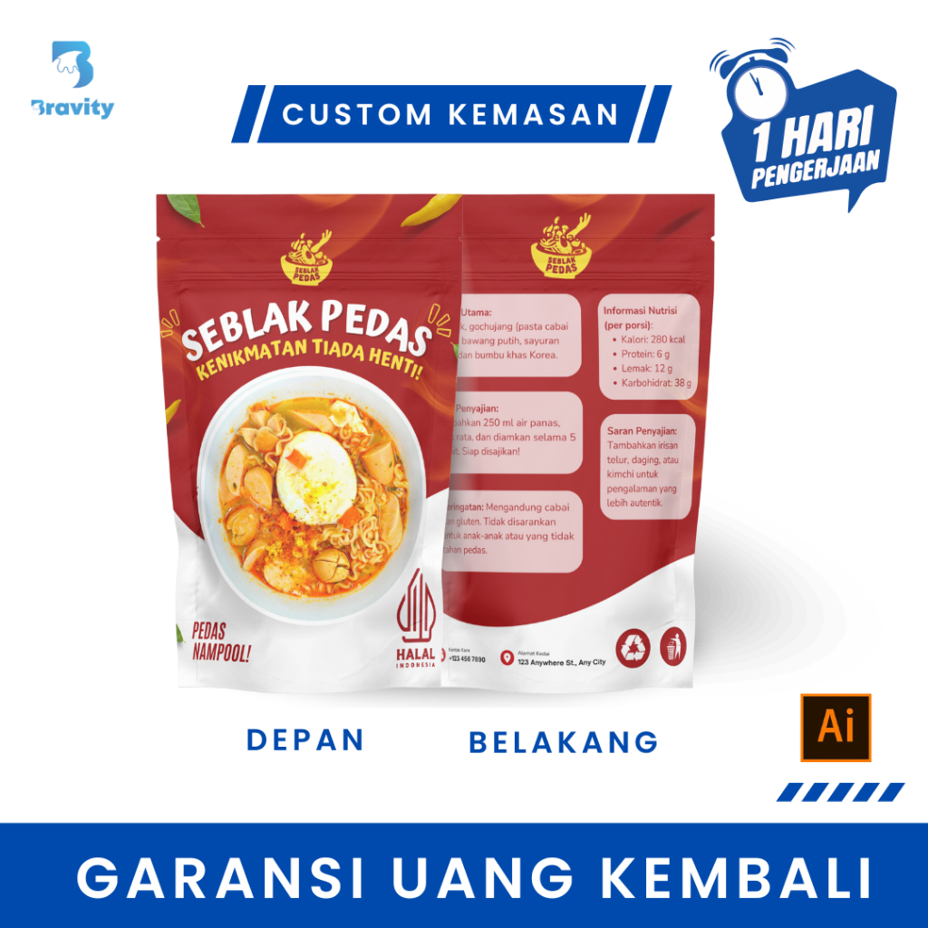 Jual [ TERMURAH!! ] Desain Custom Profesional Kemasan Standing Pouch ...