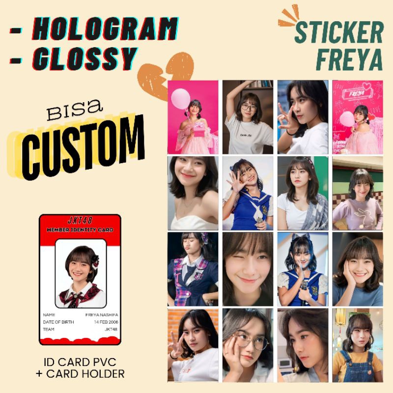 Jual STICKER FREYA JKT48 + ID CARD PVC BONUS CARD HOLDER | Shopee Indonesia