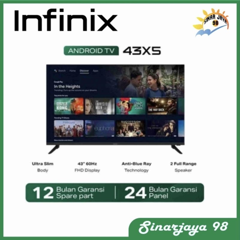 Jual INFINIX SMART TV 43X5 ANDROID TV 43" INCH FHD & 50X5 UHD 50 ...