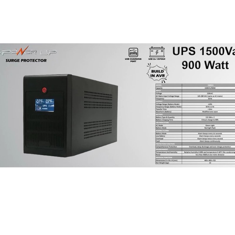 Jual Ups Power up Power Up 1500Va UPS 1500 Va 900watt layar display ...
