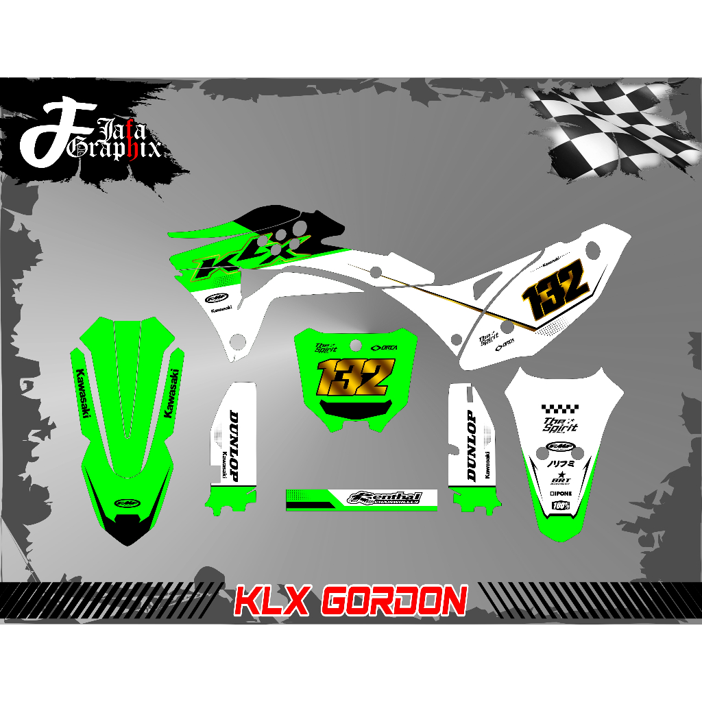 Jual STICKER DECAL KLX GORDON VARIASI MOTOR STRIPING FULL BODY CUSTOME ...