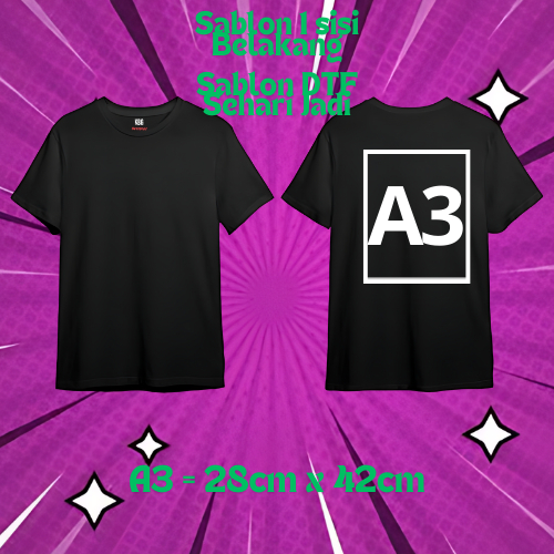 Jual COSTUME SABLON KAOS A3 FREE DESAIN SABLON DTF SEHARI JADI HASIL ...