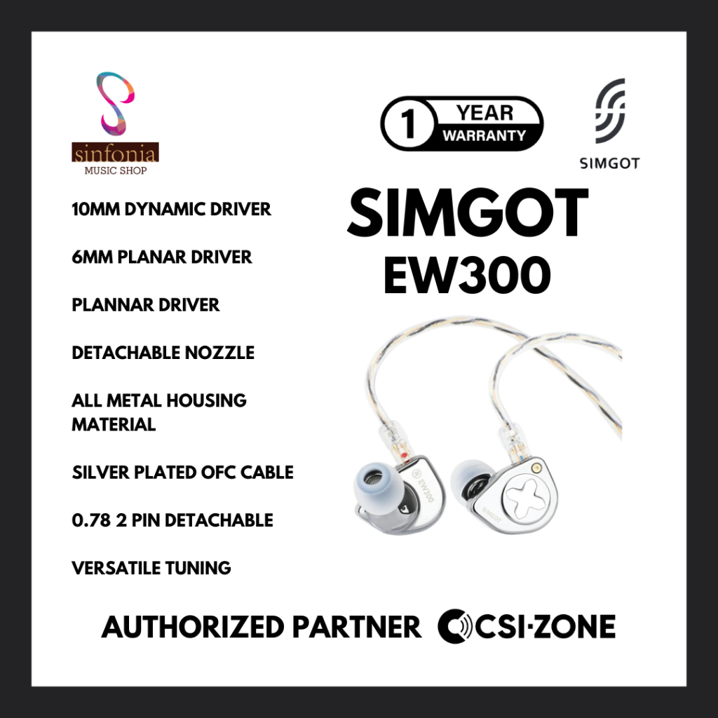 Jual SIMGOT EW300 1DD+1Planar+1PZT Tribrid Driver In Ear Monitor ...