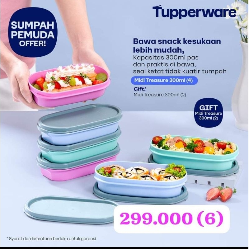 Jual Tupperware Midi Treasure/Mm.oval 1 pcs,500 ml | Shopee Indonesia
