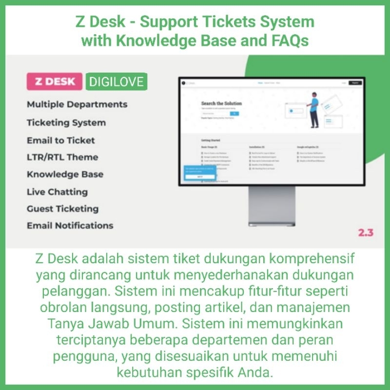 Jual Z Desk - Support Tickets System with Knowledge Base and FAQs | Shopee Indonesia