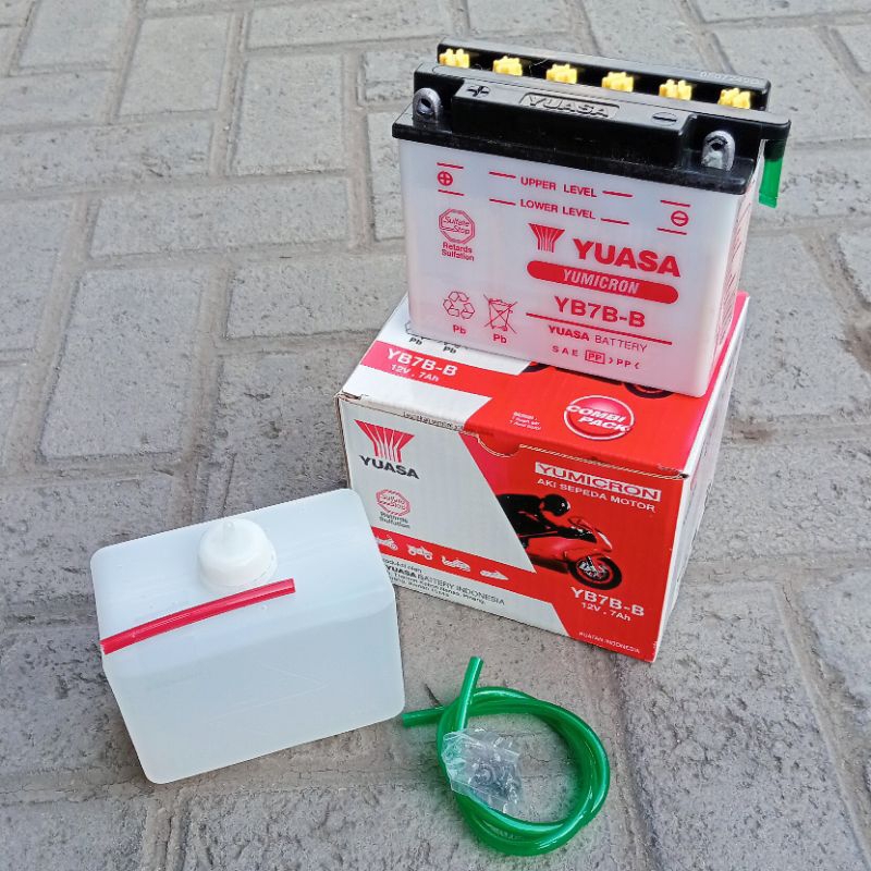 Jual AKI ACCU BASAH YUASA YB7B-B 12V 7A BATERAI MOTOR NOUVO SCORPIO TIGER 2000 TIGER REVO ...