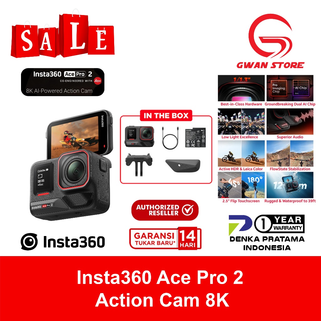 Jual Insta360 Ace Pro 2 AI Powered Action Camera Insta 360 AcePRO 2 Action Cam 8K 50MP | Shopee ...