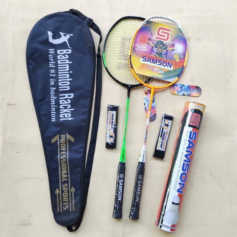 Jual Raket badminton senyawa paket komplit 2 RAKET 2 GRIP 1 TAS 1 SLOP ...