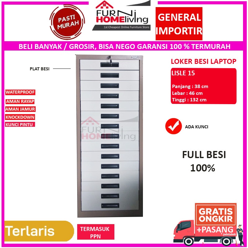 Jual Cabinet Laptop Loker Laptop Laci Laptop Lemari Laptop 15 Laci ...