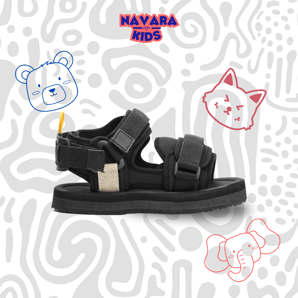 Jual (CLEARANCE SALE) Navara Kids - Catalyst Kids Black Sandal Gunung ...