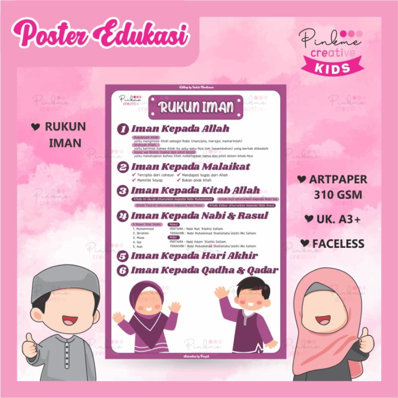 Jual POSTER EDUKASI RUKUN IMAN POSTER ISLAMI | Shopee Indonesia