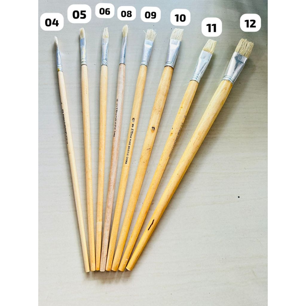 Jual Kuas Lukis Putih No 4 - 12 ETERNA KUAS LUKIS GAGANG KAYU ETERNA NO ...