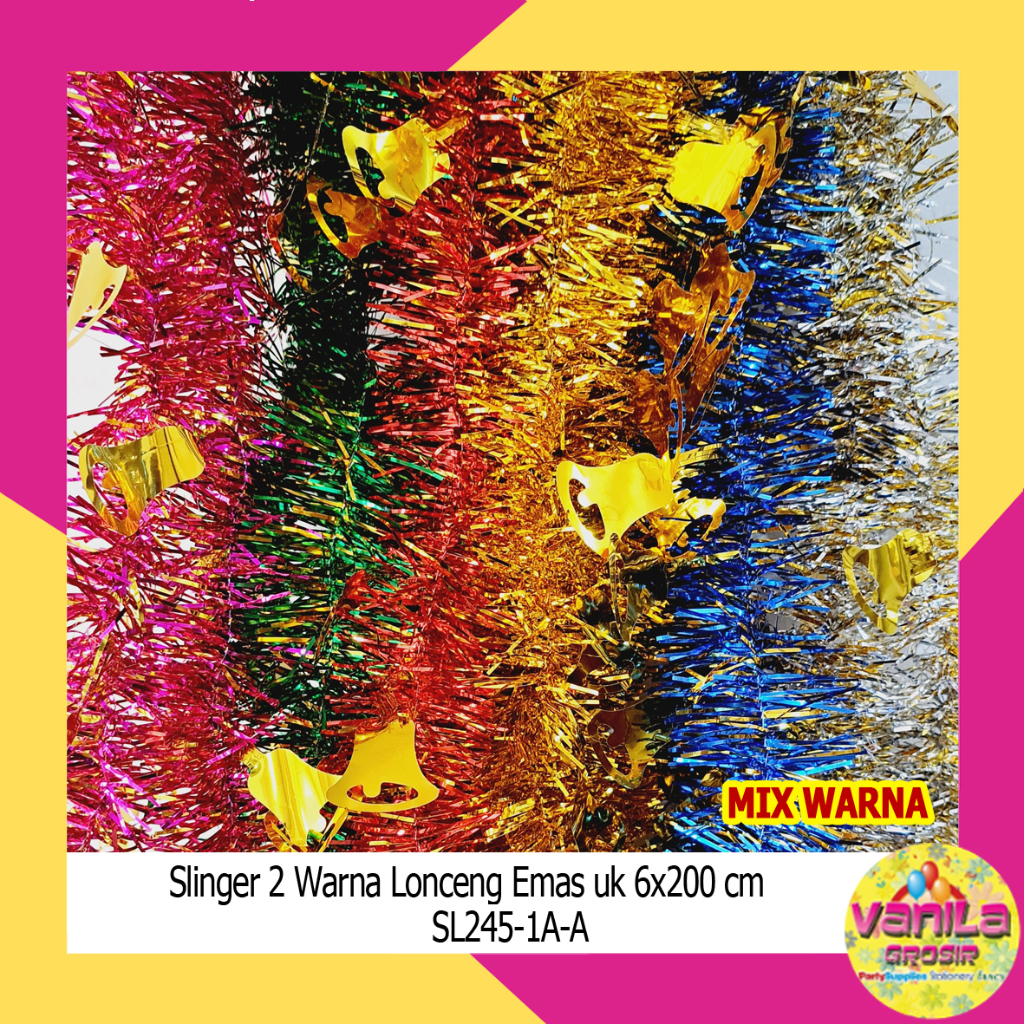 Jual (1Pcs) Slinger Lonceng Natal Gold, slinger rumbai, slinger natal ...