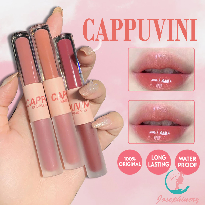 Jual [JO] Cappuvini 2 IN 1 Lipstick Matte Watery/Lip Gloss Dual-ended Liquid/Lipstick Cappuvini ...