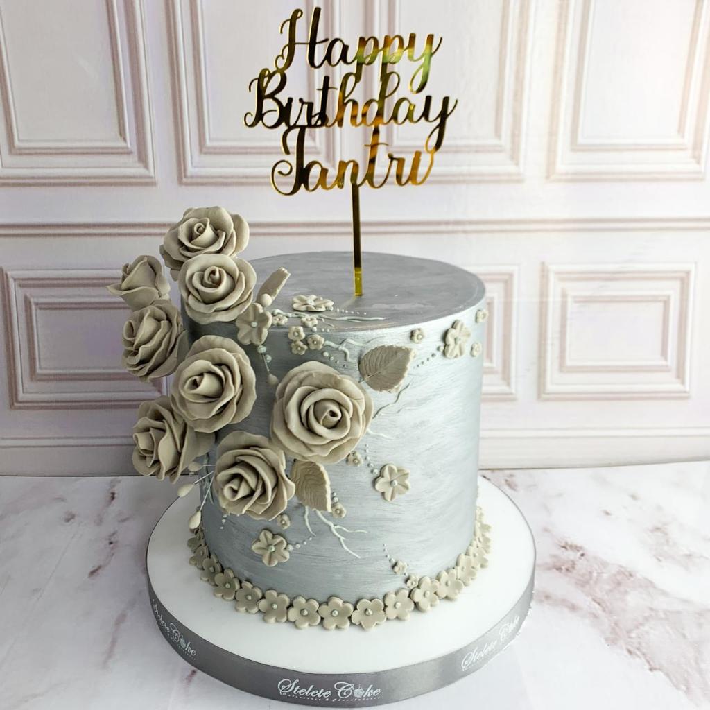 Jual Kue Ulang Tahun/Birthday Cake/Kue Ultah Tema Flower/Kue Bunga Abu ...
