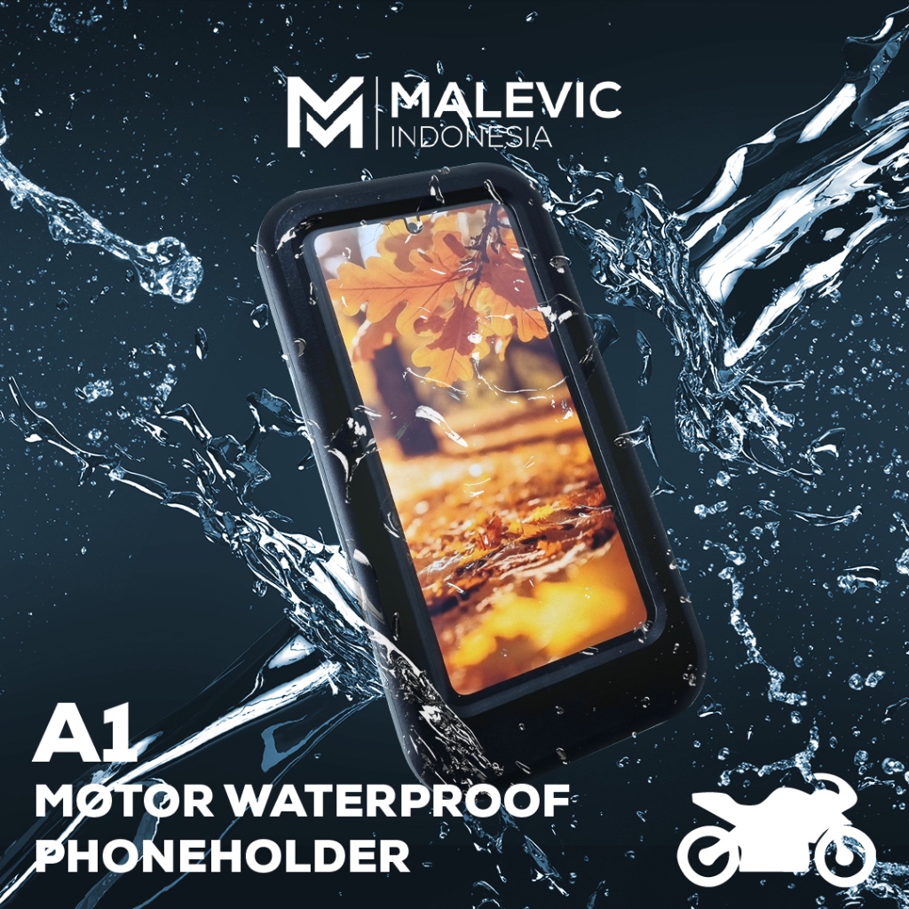 Jual Malevic Phone Holder A1 | Waterproof Anti Air | Phone Holder HP Motor Besi | Kuat & Anti ...