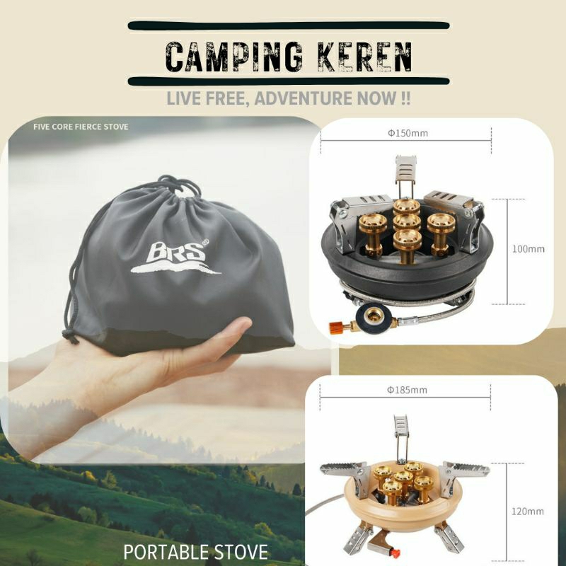 Jual ‼️READY ‼️Portable Stove - Kompor Portable Camping 5 Mata api ...