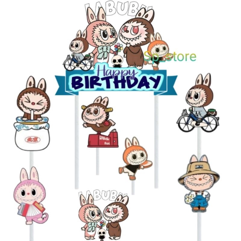 Jual cake toper labubu FULL STICK / labubu toper / labubu murah ...
