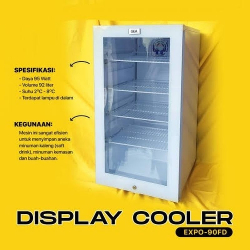 Jual GEA EXPO-90FD SHOWCASE 92 LITER DISPLAY COOLER PENDINGIN BOTOL ...