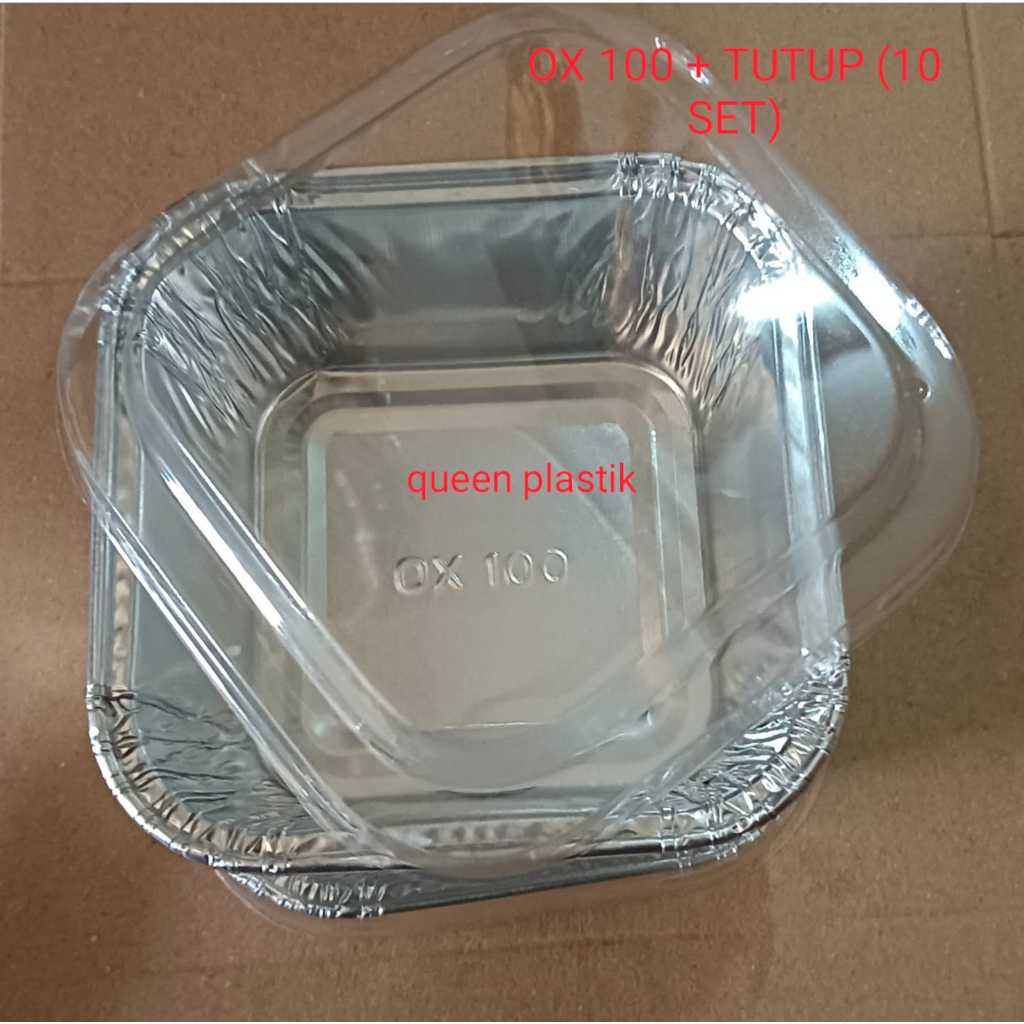 Jual Alumunium Foil Tray Cup OX-100 Harga Per 10 Set (Tray + Tutup) | Shopee Indonesia