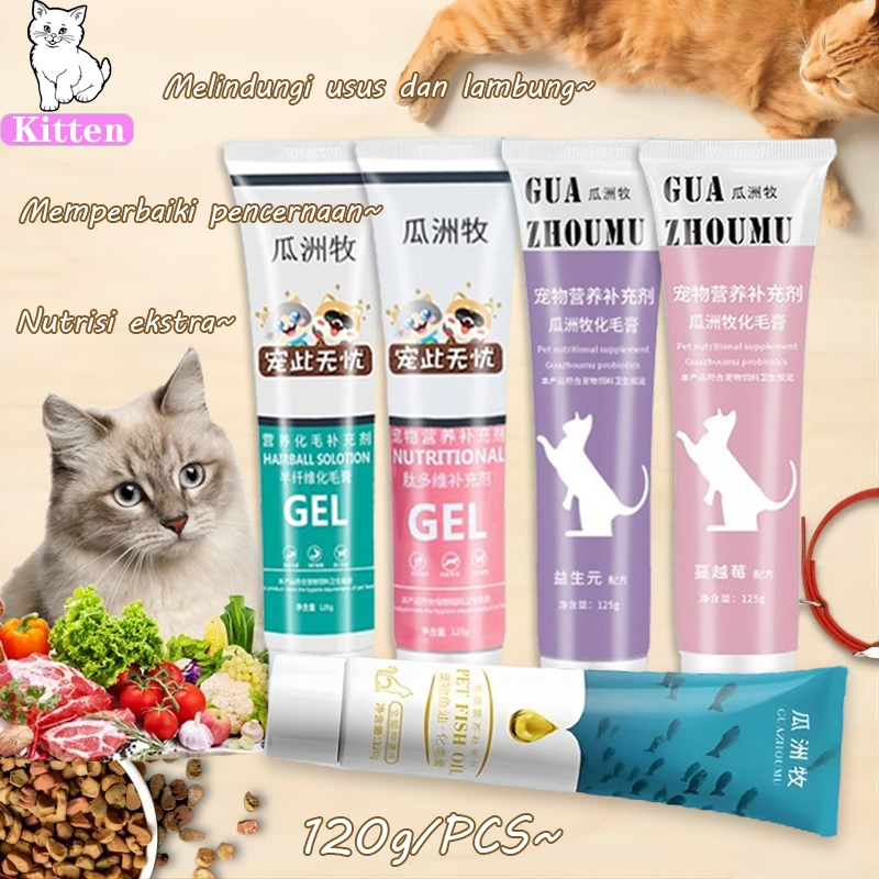 Jual 125gr Gel Nutrisi Kucing Krim Probiotik Penghilang Bulu untuk ...