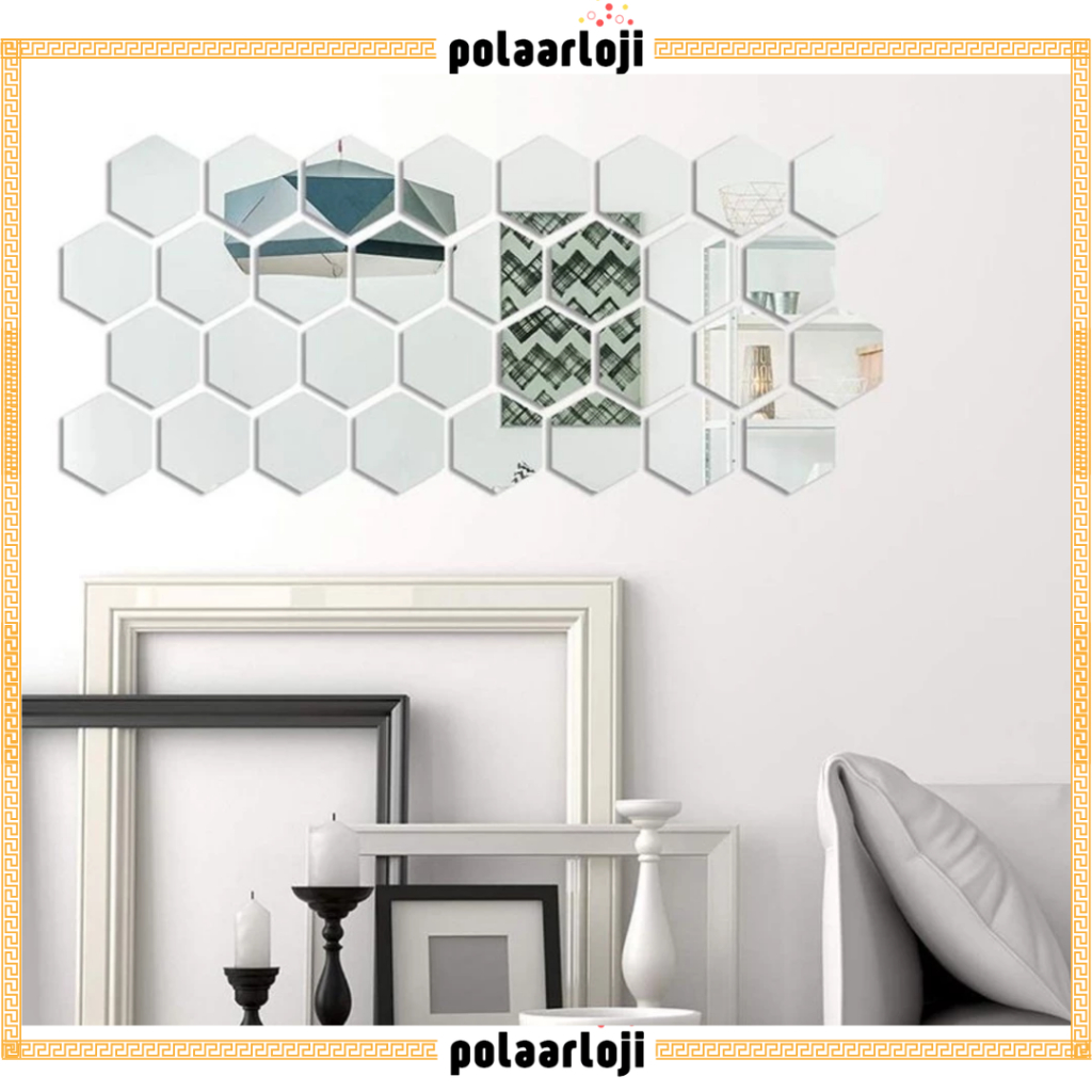 Jual PACermin Stiker Dinding Sticker Kaca Film Hexagonal Cermin Tempel ...