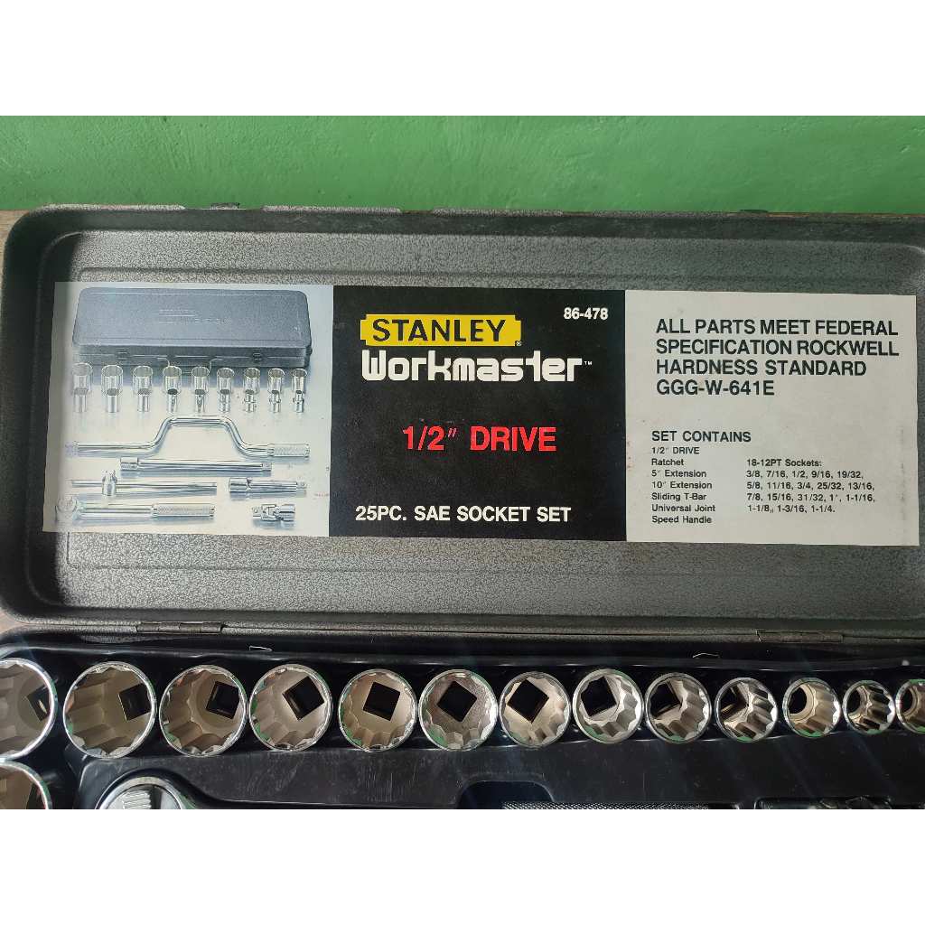 Jual Stanley Workmaster 25Pc 1/2" Drive Socket Set / 86-478 | Shopee ...