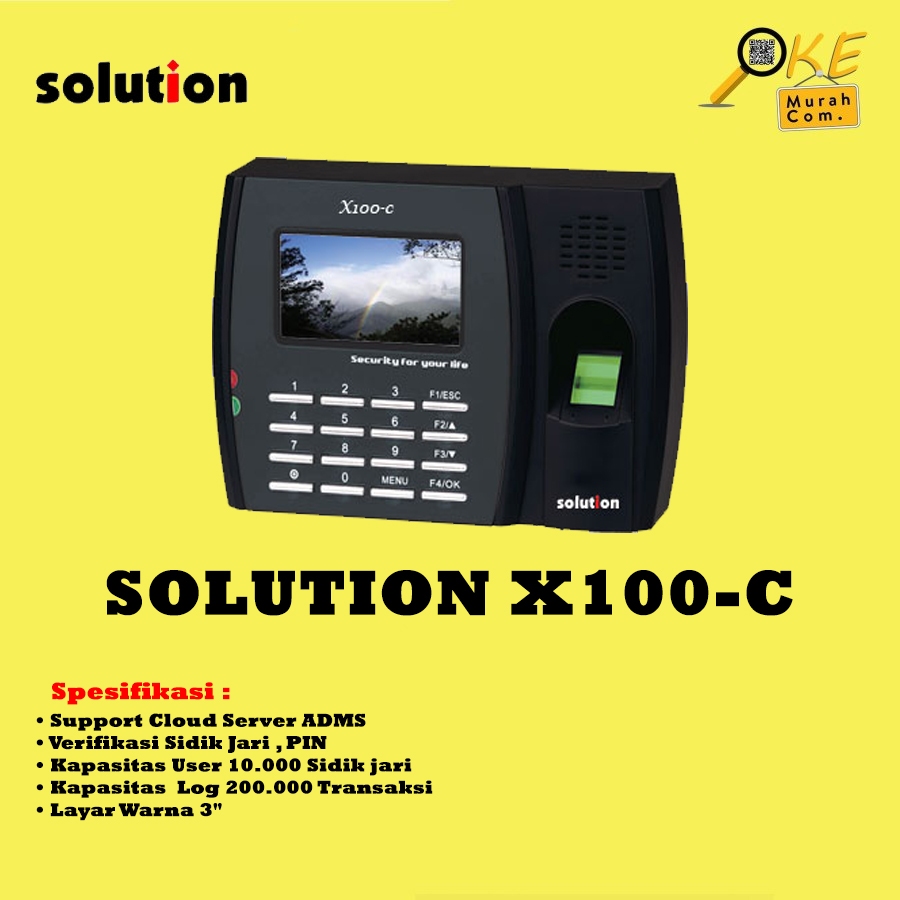 Jual Mesin Absensi Solution X100C / X-100C / X 100C ADMS Fingerprint Sidik Jari USB LAN | Shopee ...